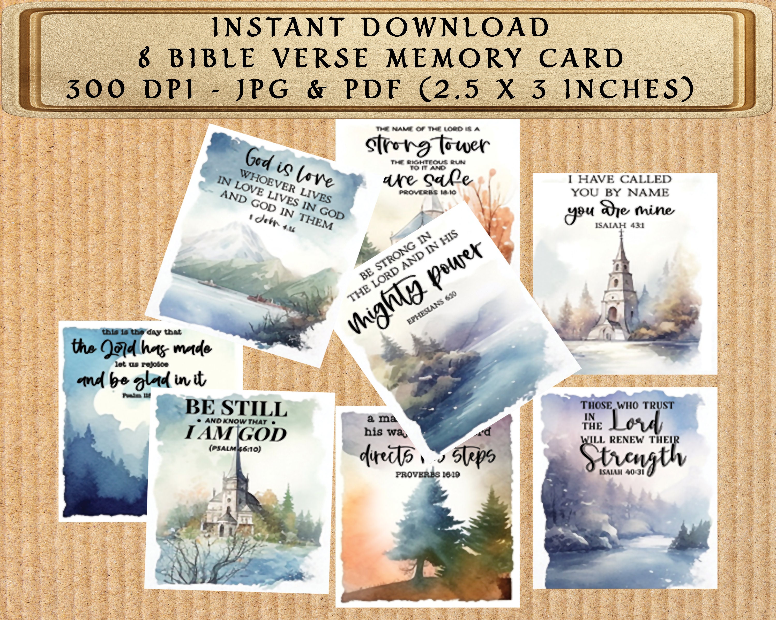 Bible Verse Cards, Scripture Cards Printable, Prayer Notes, Memory ...