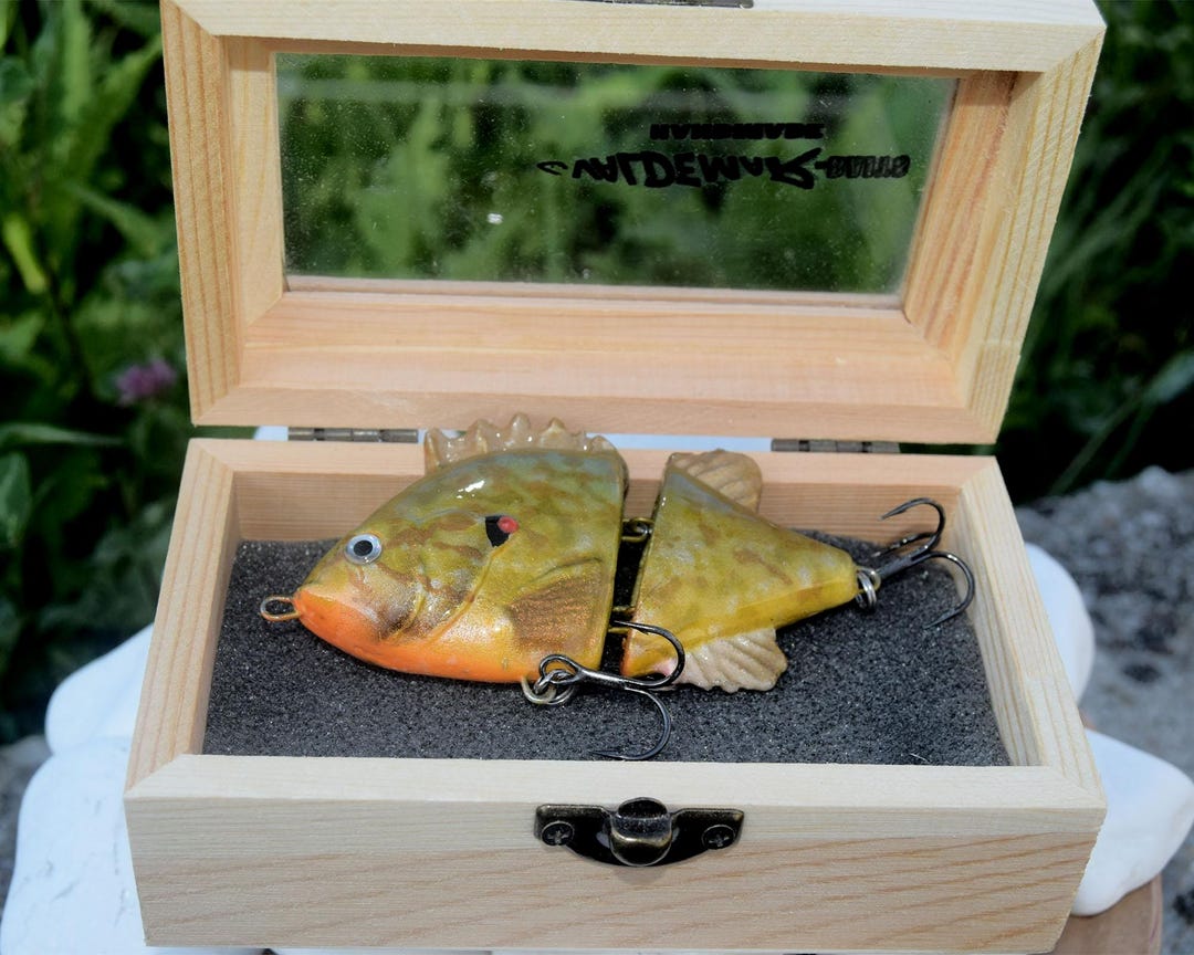 Sunfish Fishing Lure in Wooden Gift Box – Handmade Jointed Swimbait for ...