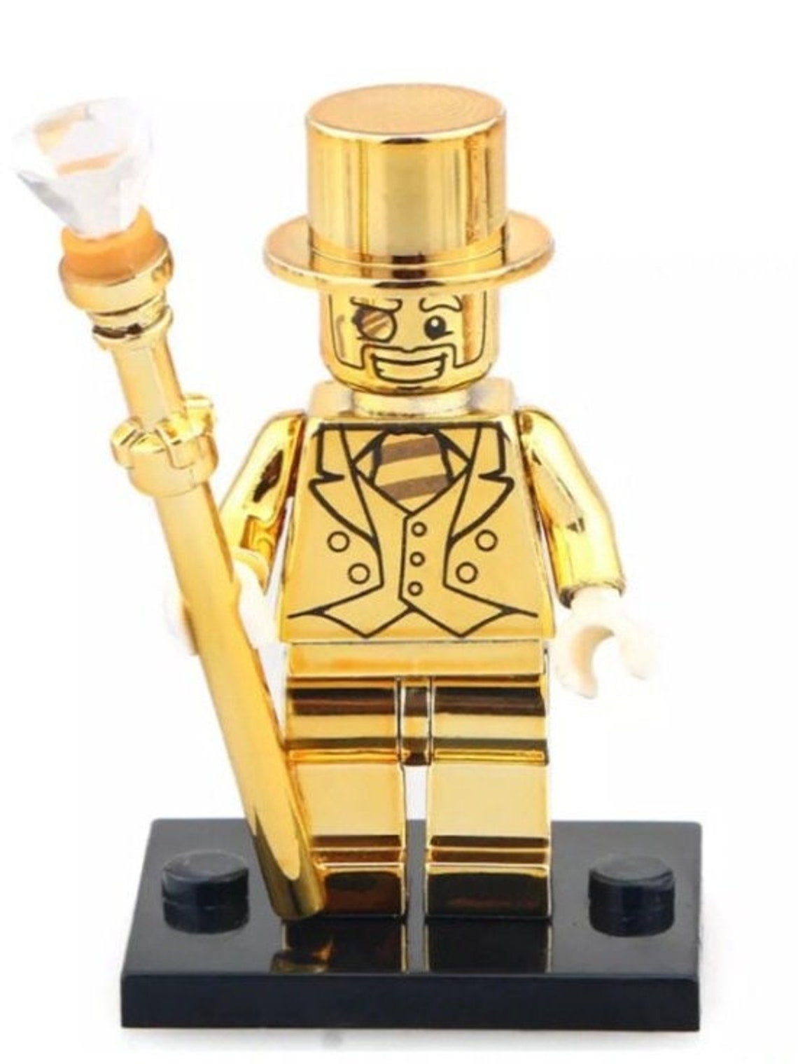 Mr Gold Minifigure Chrome Compatible Brick Block Toy UK Seller - Etsy UK