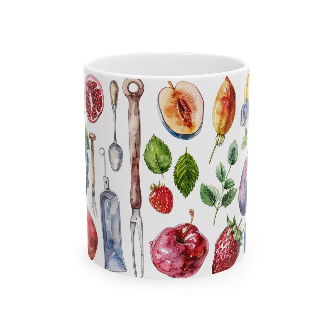 Fruit Veggie Garden Coffee Mug With Seeds, Garden Tools, and Watering ...