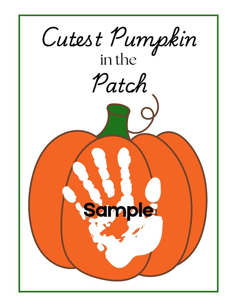 The Cutest Pumpkin Handprint Craft - Etsy