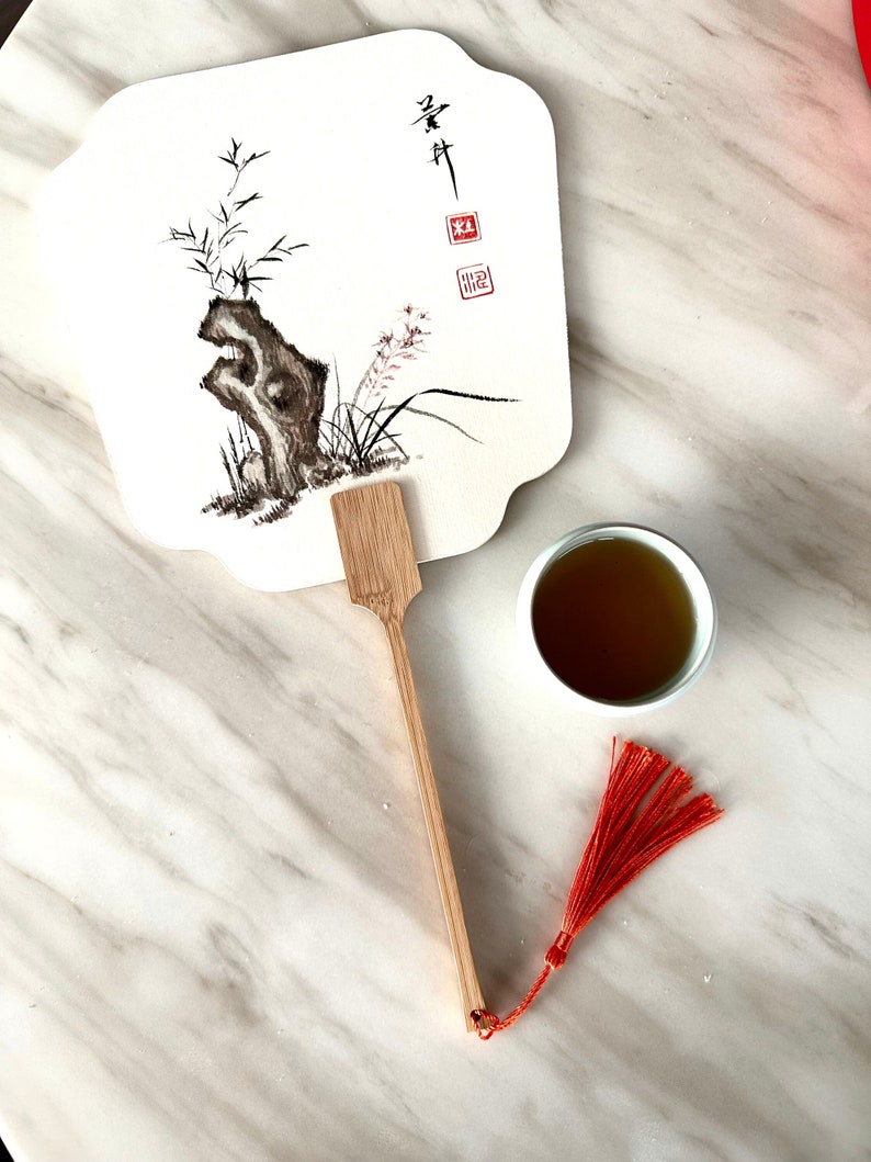 Hand-drawn Calligraphy Fan 蘭竹 (lan Zhu) "elegance and Strength" - Etsy
