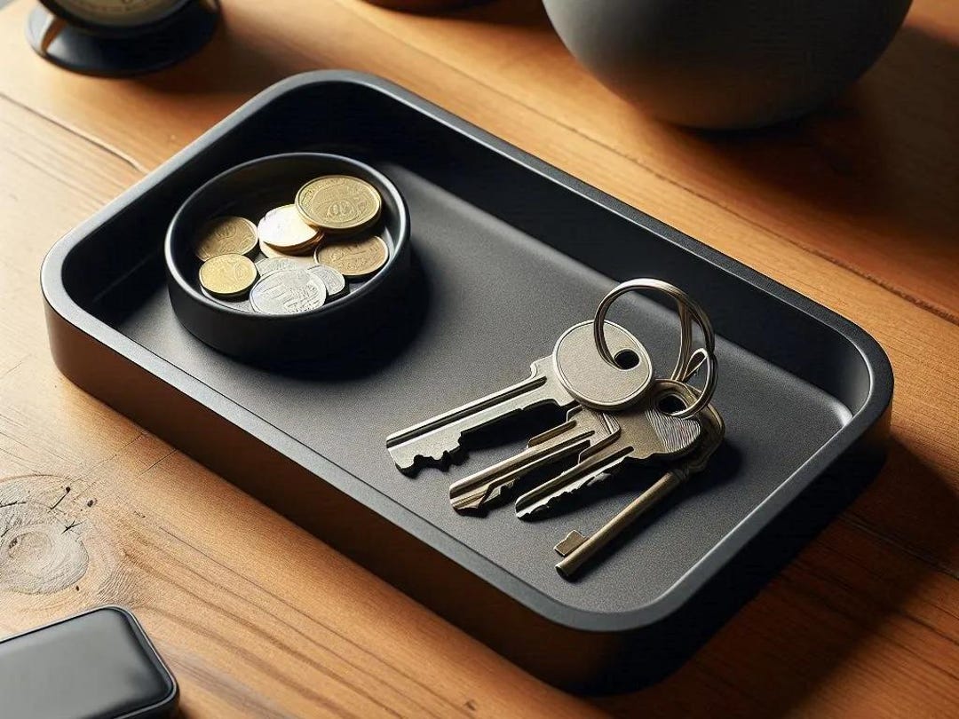 Stylish Key Tray With Coin Bowl – Perfect for Organizing Keys, Coins ...