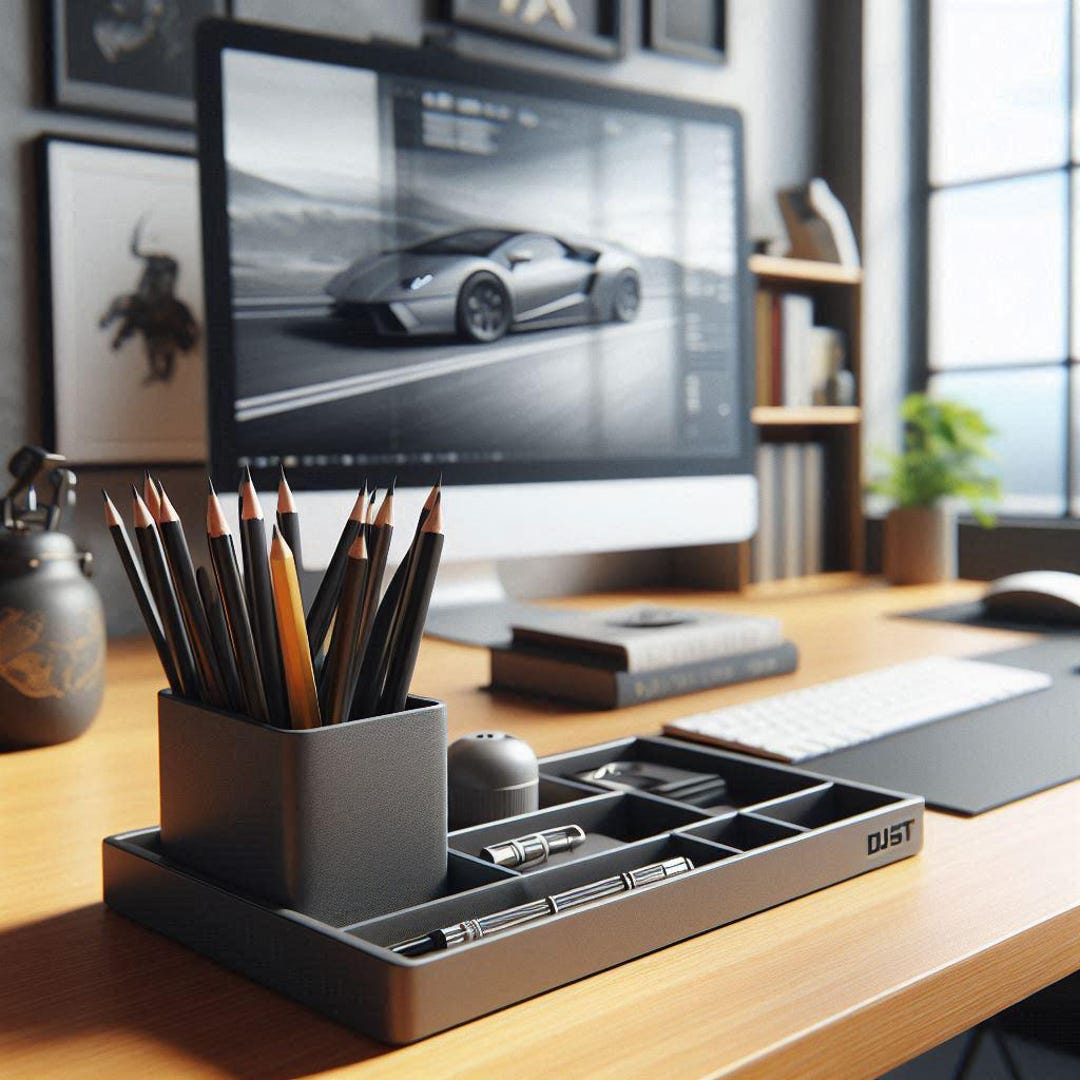 Modern Design Office Organizer Tray & Pencil Cup - Etsy