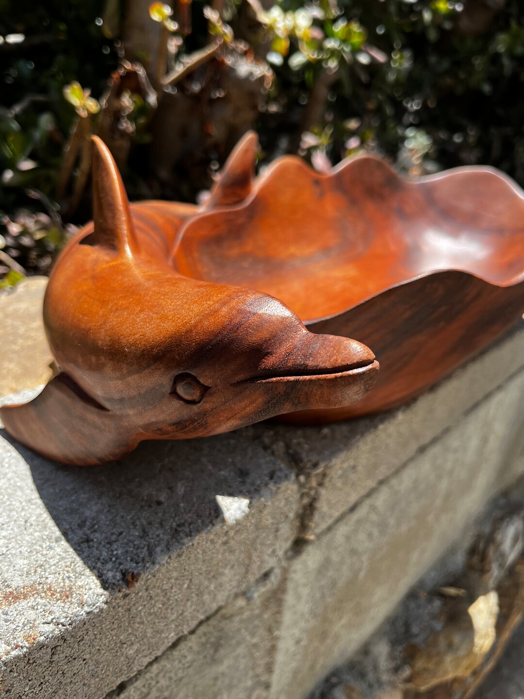 Hand Carved Wooden Tabletop Dolphin Bowl From Bali- 19x9 Inches - Etsy