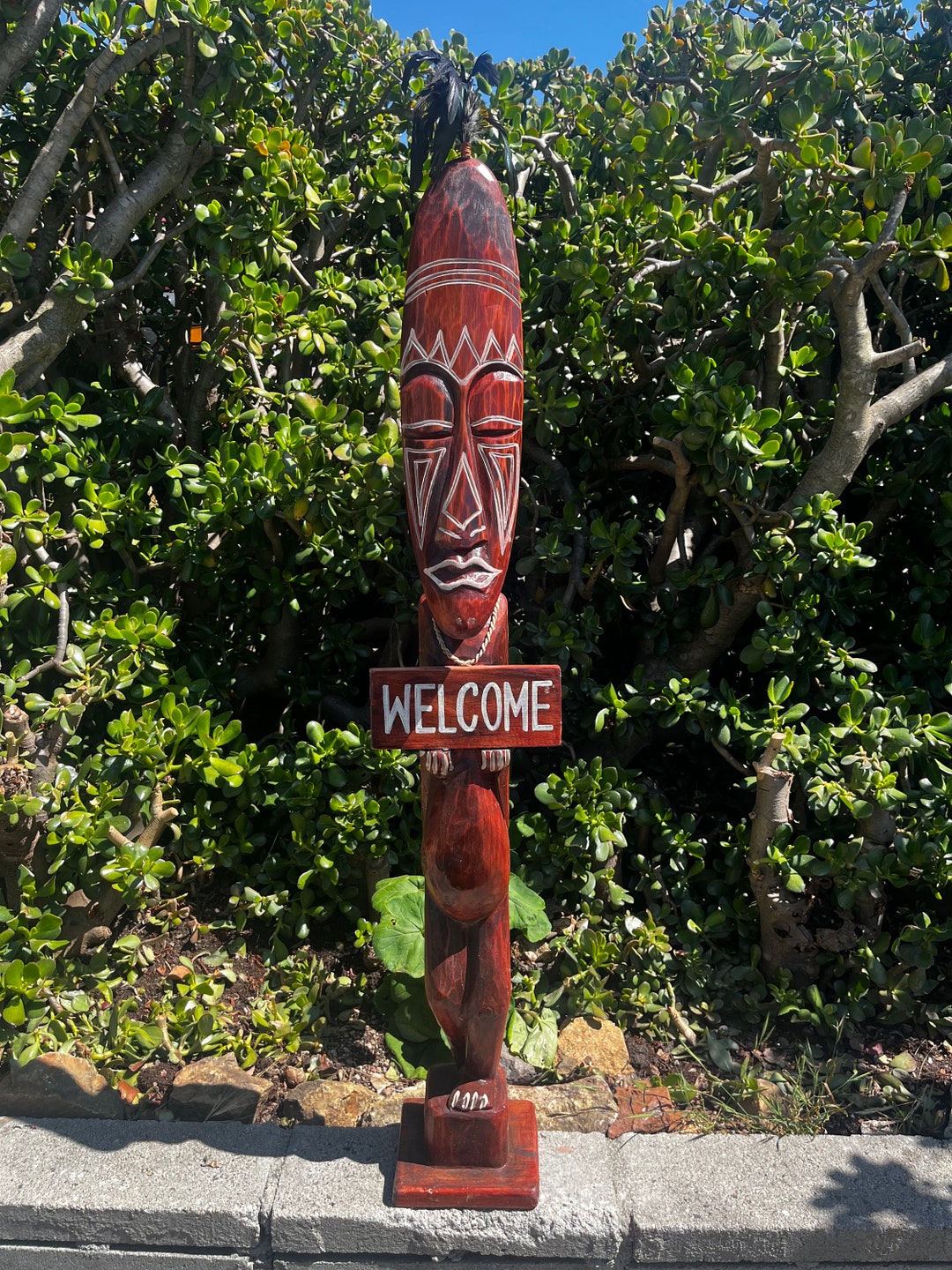 Polynesian Hand-crafted Painted Wooden Line Art Tribal Tiki Bar ...