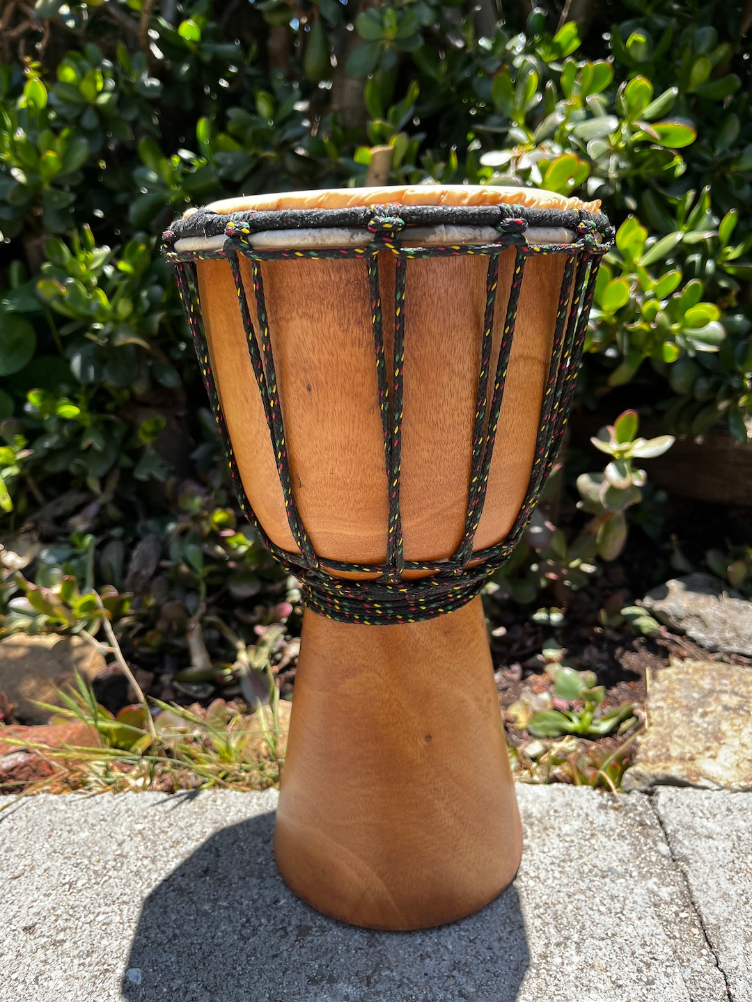 Hand Carved Wooden Goat Skin Tribal Mini Djembe Handdrum From Bali-12x7 ...