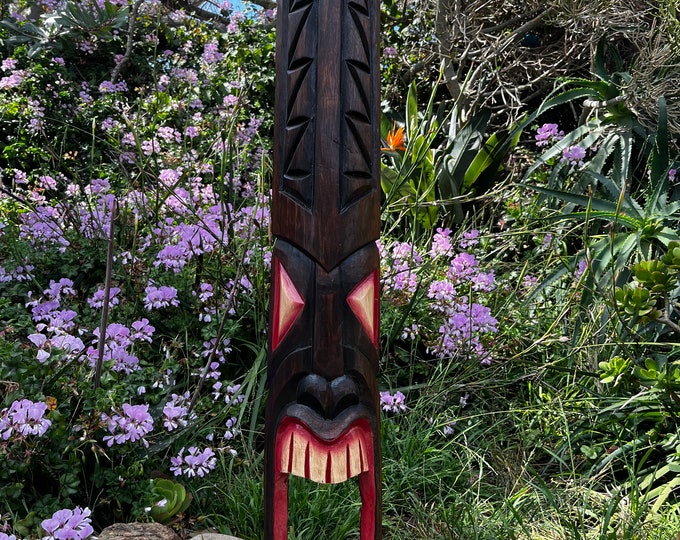 Tiki Decor Wood Mask Tiki Bar Decor Tiki Mask Wall Hanging Hawaiian Bar ...