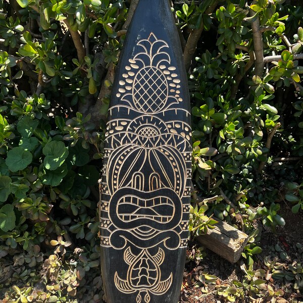 Tiki Surf Board - Etsy