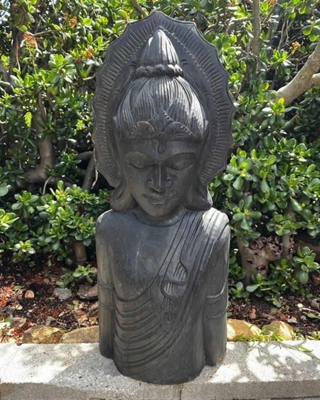 Hand Carved Wooden Entryway Buddha Statue Sculpture From Bali-32x12 ...