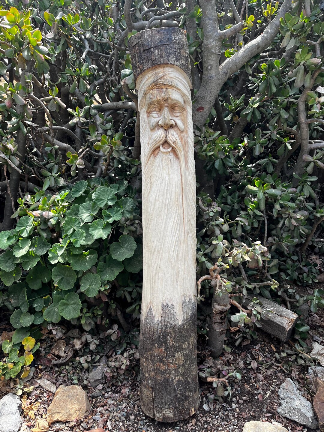 Hand Carved Wooden Wizard Greenman Tree Spirit Carving Wall Hanging ...