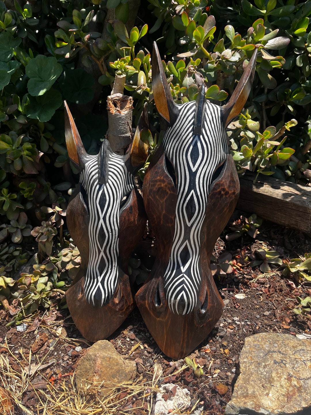 African Style Hand Carved Wooden Zebra Mask Wall Hanging From Bali-20 ...
