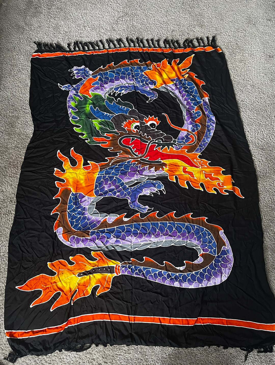 Batik Sarong Hand Painted Dragon Year of the Dragon Wrap Skirt ...