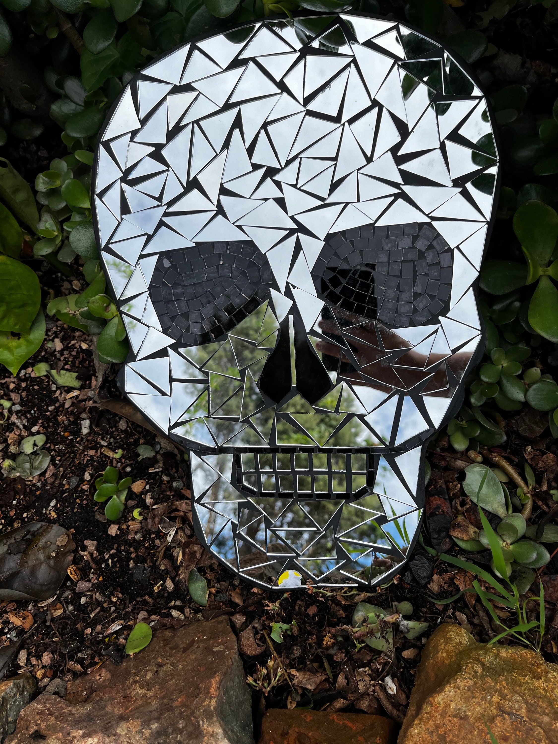 Hand Carved Wooden Skeleton Skull Mirror From Bali-16x10 Inches - Etsy
