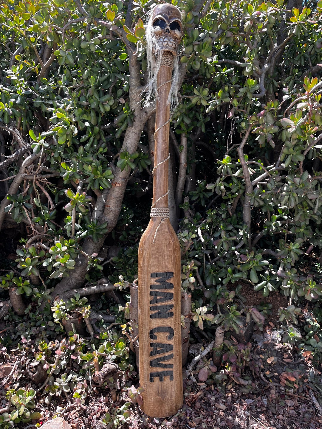 Hand Carved Wooden Skeleton Skull Man Cave Decorative Boat Paddle Wall ...