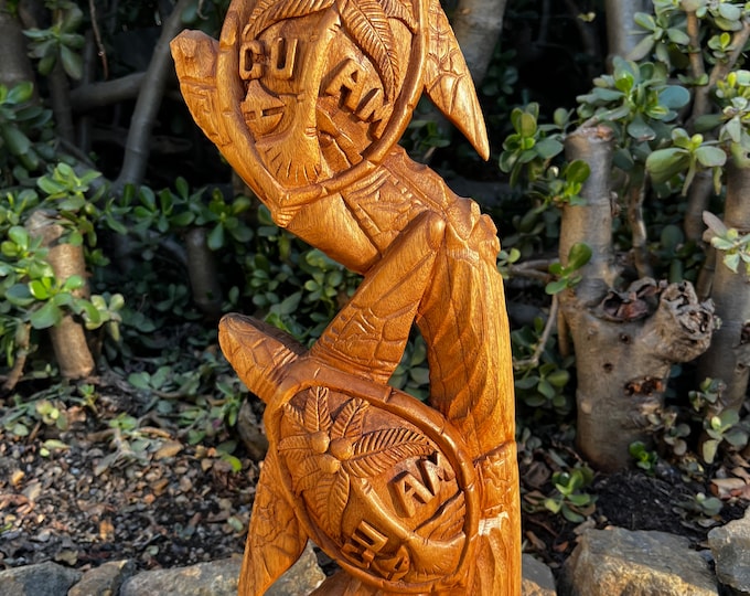 Hand Carved Wooden GUAM Turtle Statue/sculpture From Bali-20x8 Inches ...