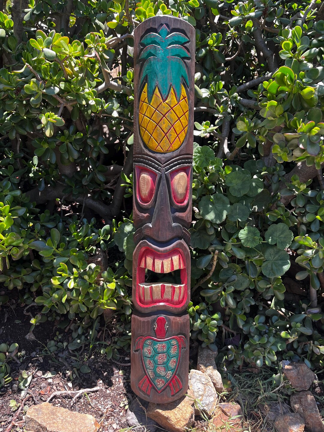 Hand-painted Wooden Rustic Tiki Bar Decor – Tropical Pineapple ...