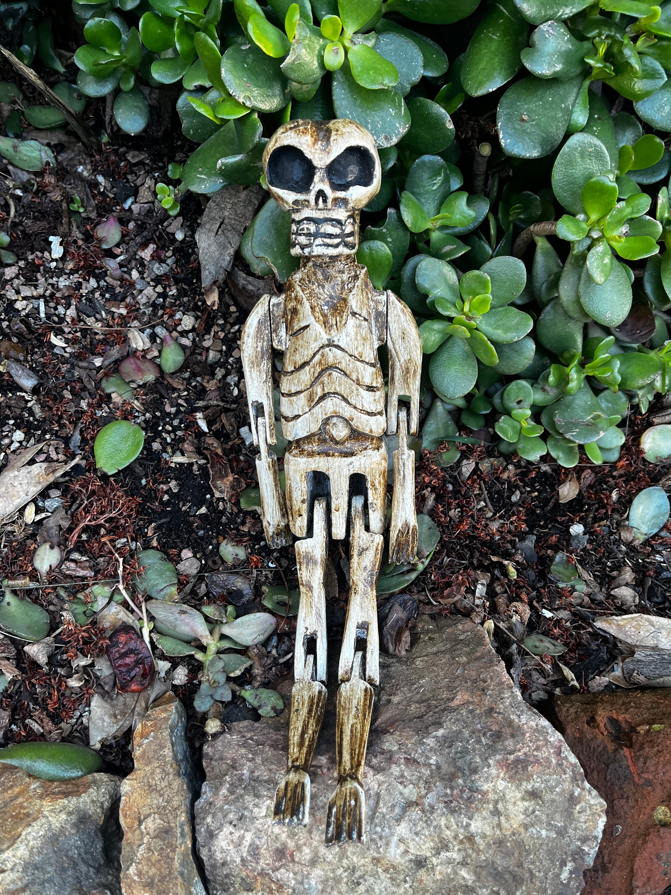 Hand Carved Wooden Skeleton Figurines From Bali-14x4 Inches - Etsy