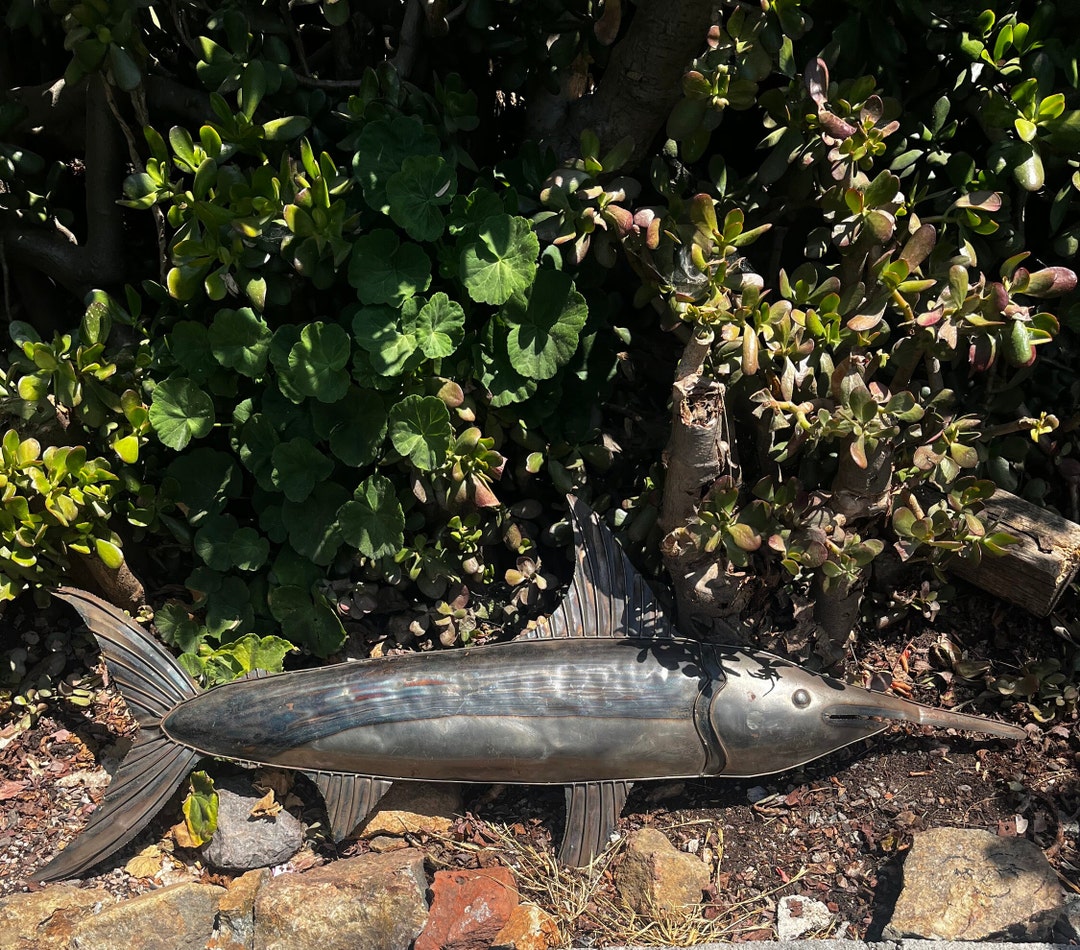 Rustic Handmade Metal Tin Saltwater Swordfish Wall Plaque Hanging From ...