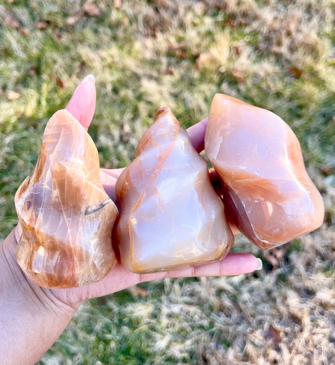 Peach Moonstone Flame, You Choose, Peach Moonstone Crystal, Crystal ...