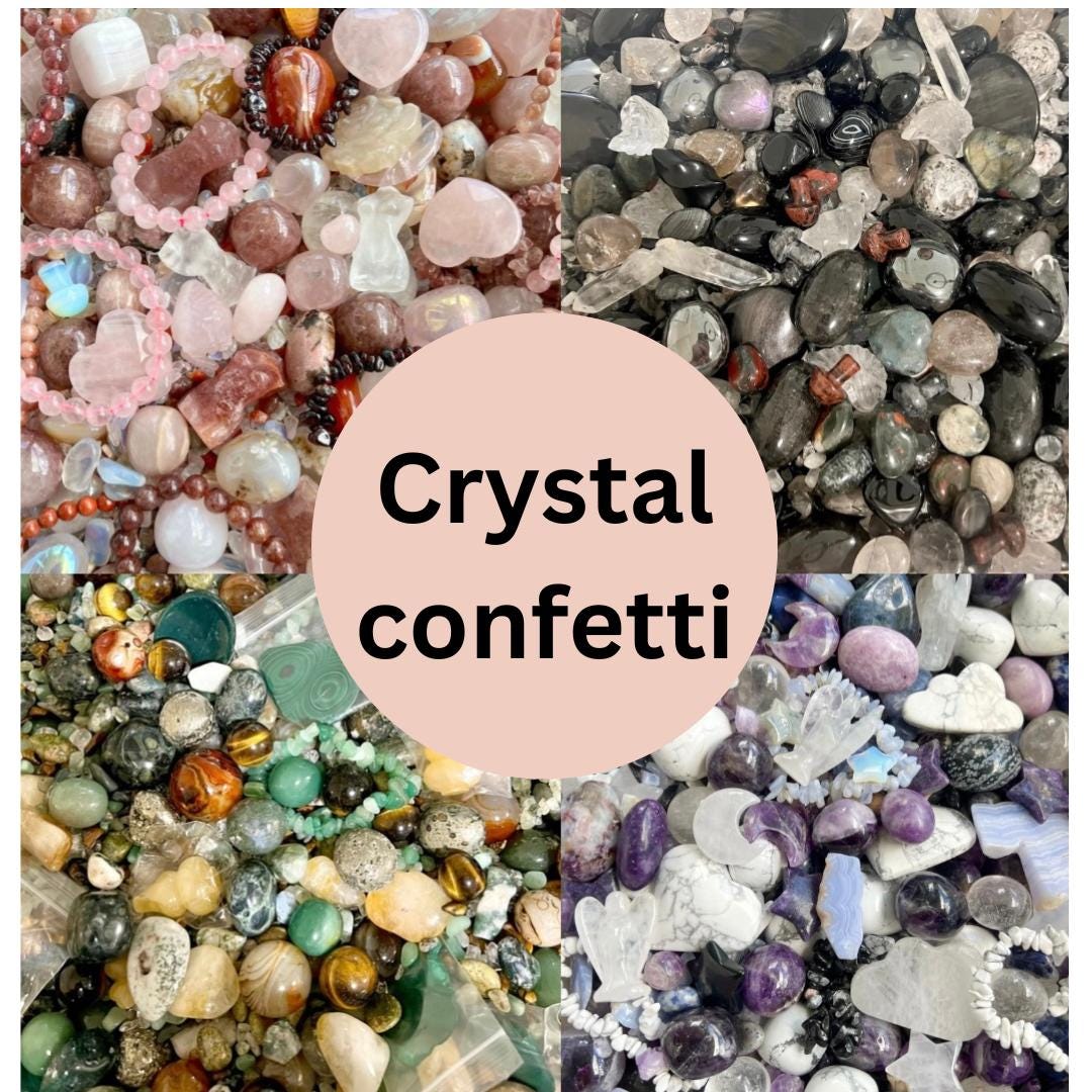 Natural Crystal Confetti Scoop, Crystal Tumbles, Crystal Chips, and ...
