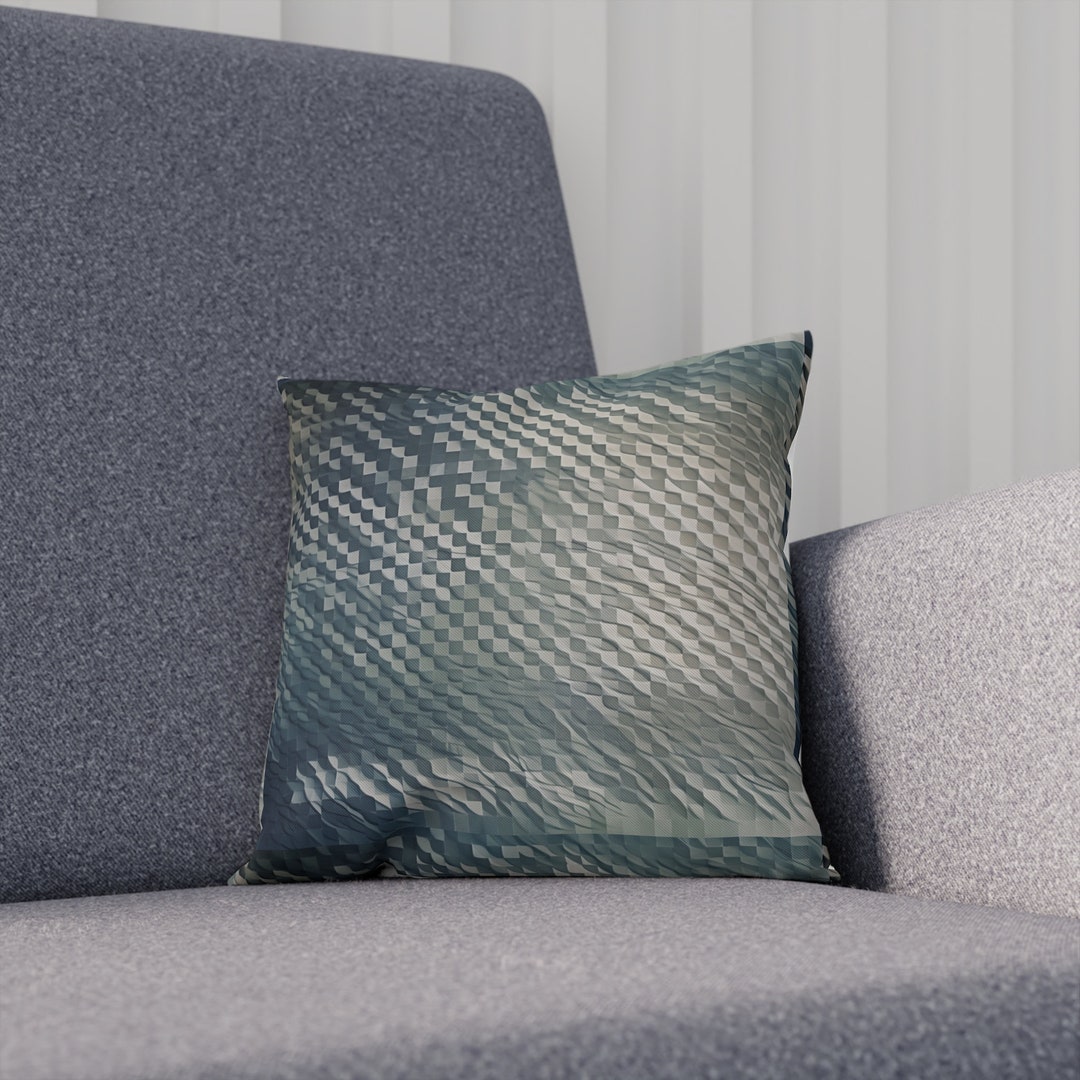 Contemporary Soft Indoor Cushions, Abstract Paper Pattern Design, Blue ...