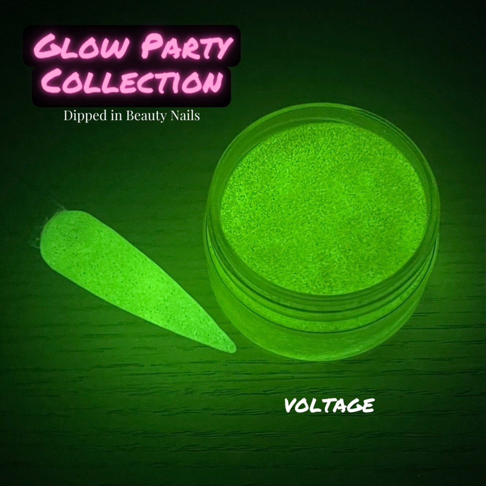 Voltage - Neon Yellow Glow in the Dark Glitter Dip Powder for Summer ...