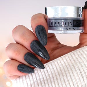 Midnight Stars - Black Glitter Dip Powder for Fall and Halloween Nails ...