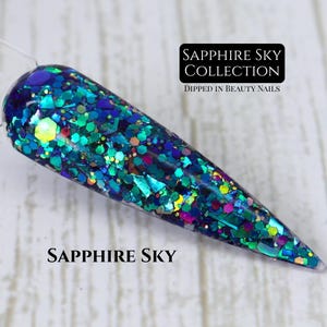 Sapphire Sky - Blue Color Shifting Glitter Dip Powder for Nails ...