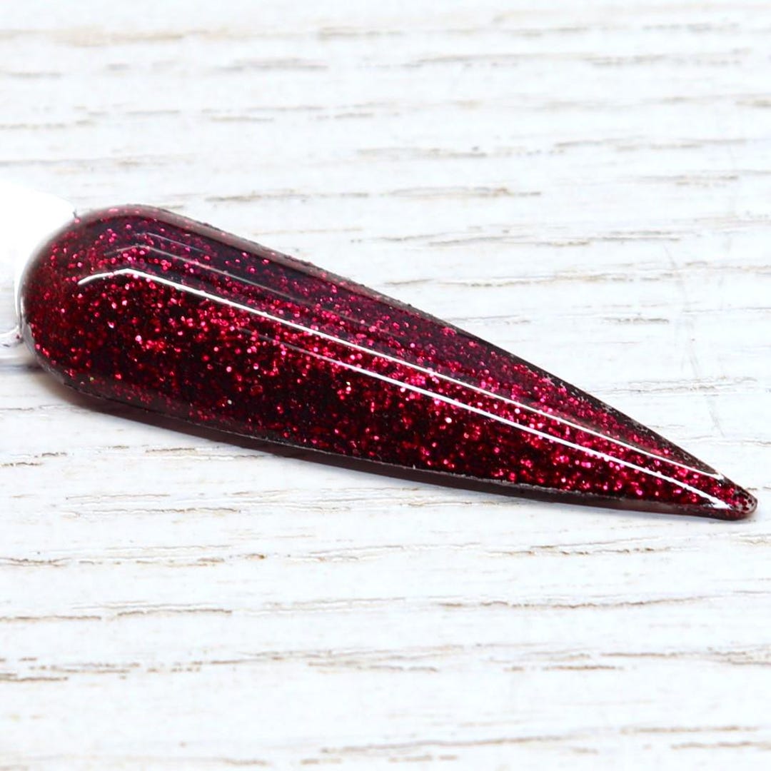 Cranberry Bliss - Red Glitter Dip Powder for Fall Nails, Sparkly Wine ...