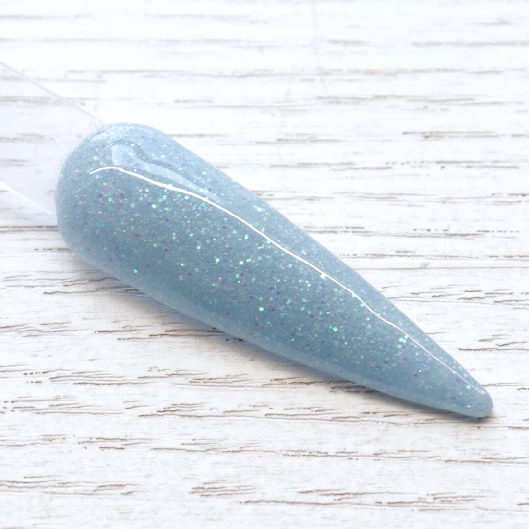 Dewdrops - Light Blue Glitter Dip Powder for Nails, Glitter Acrylic ...