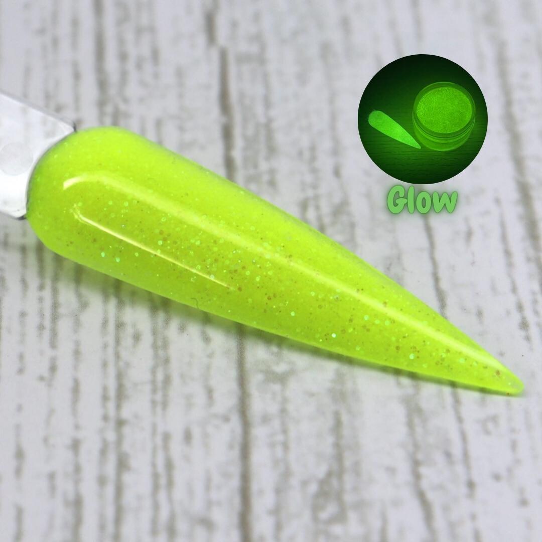Voltage - Neon Yellow Glow in the Dark Glitter Dip Powder for Summer ...