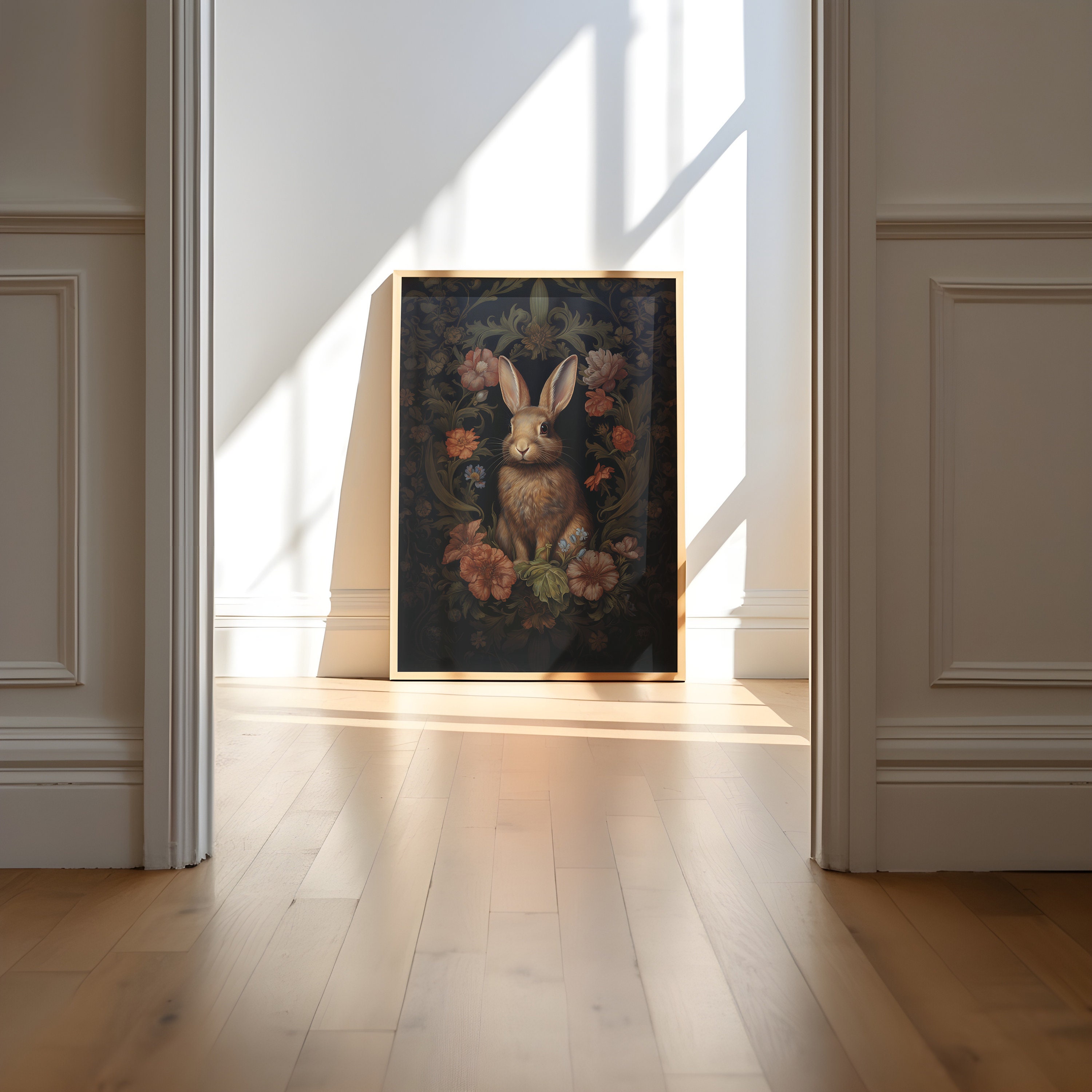 William Morris Poster Inspired Rabbit Art Forest Collection Vintage ...