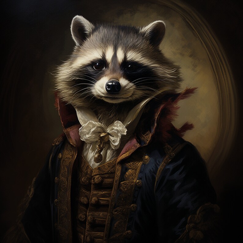 Victorian Racoon - Dark Academia Style - Victorian Decor - Vintage ...