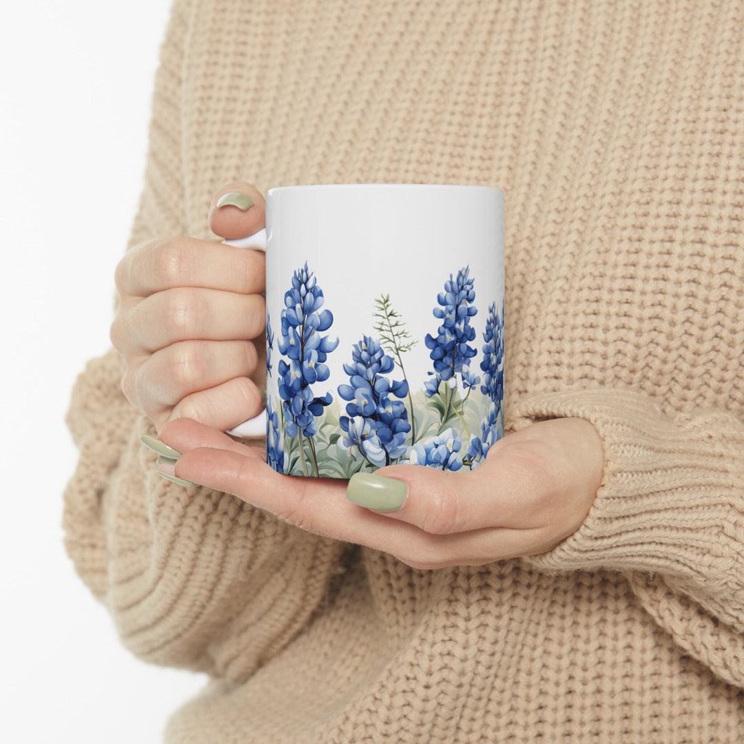 Coffee Mug Texas Bluebonnet Flower Tea Ceramic Cup, Travel Mug, Gifts ...