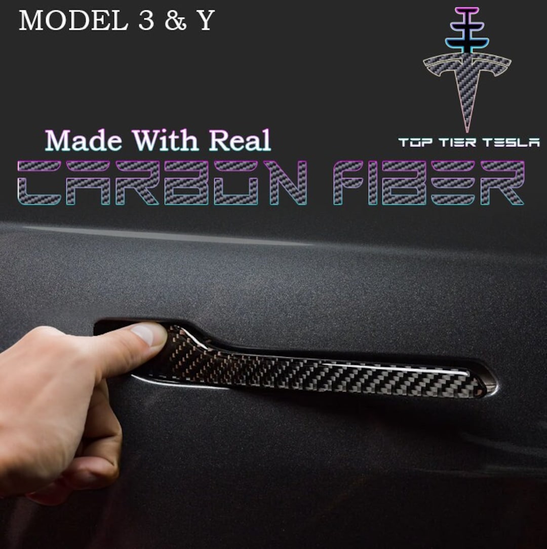 Real Carbon Fiber Tesla Model Y/3 Door Handle Cover - Etsy