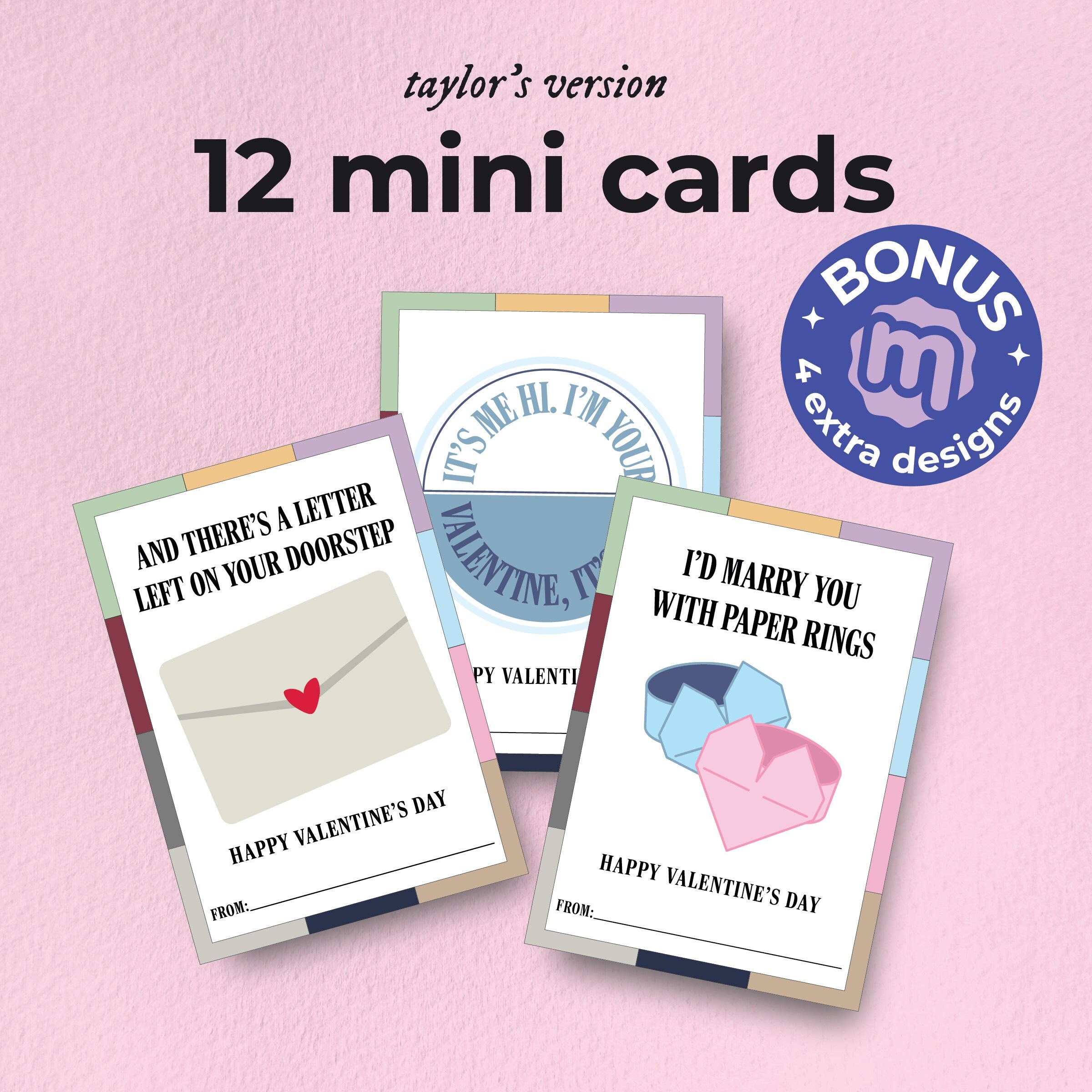 Printable Taylor Swift Valentines Day Cards for Girls Instant Download ...