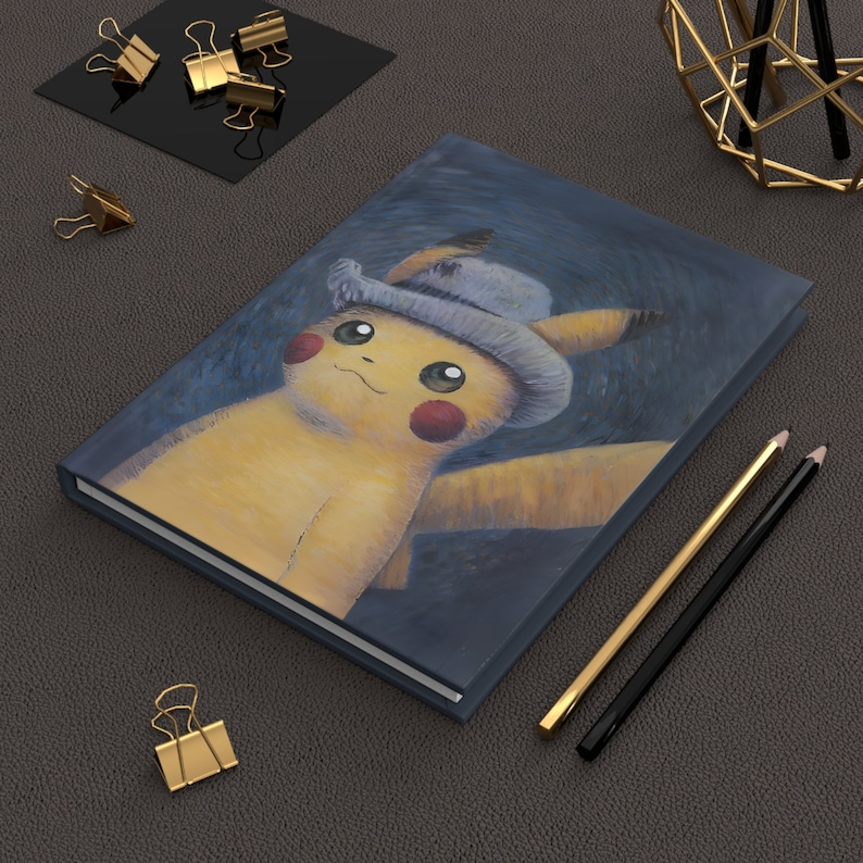 Van Gogh Pikachu Portrait Inspired Pokemon Themed Hardcover Journal - Etsy