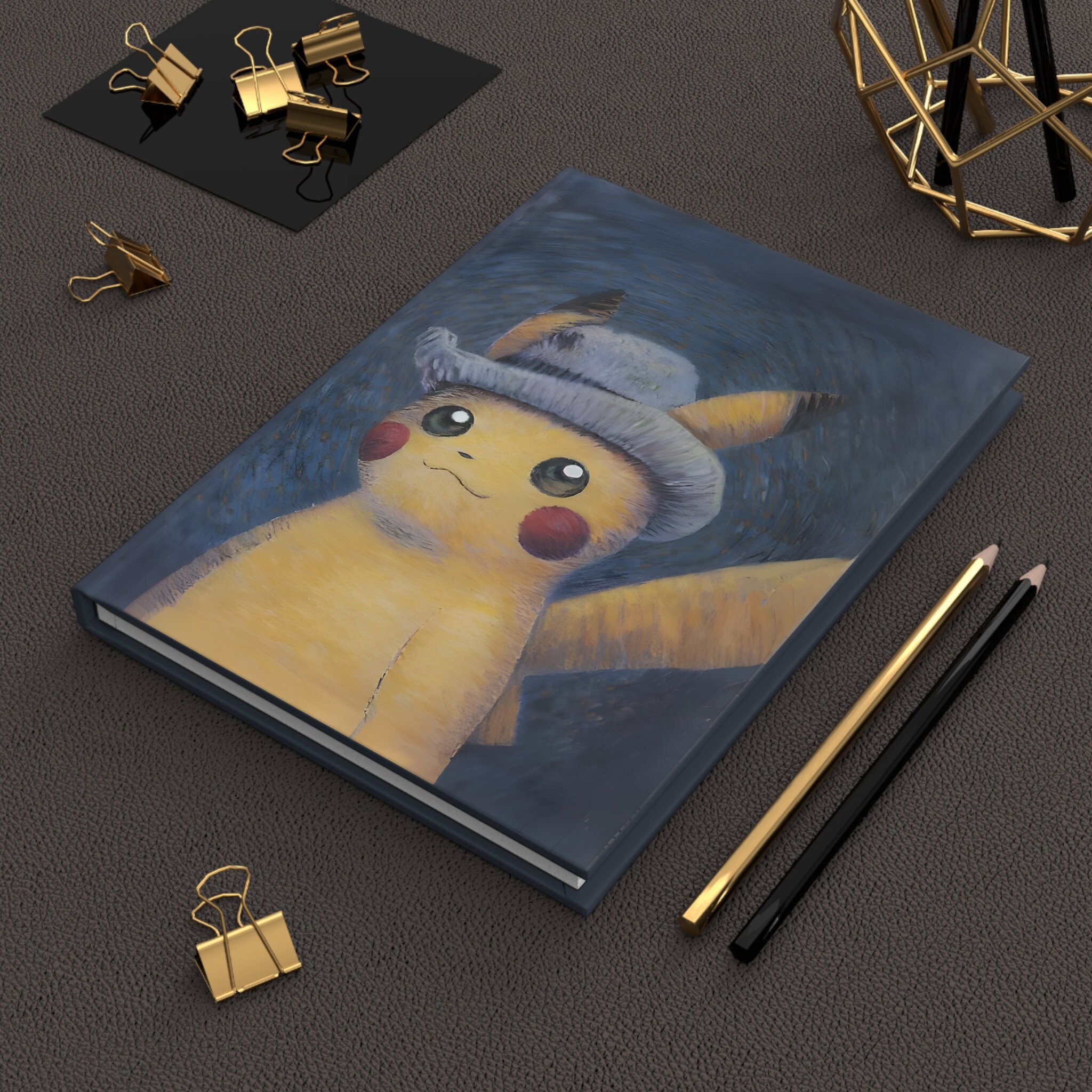 Van Gogh Pikachu Portrait Inspired Pokemon Themed Hardcover Journal - Etsy