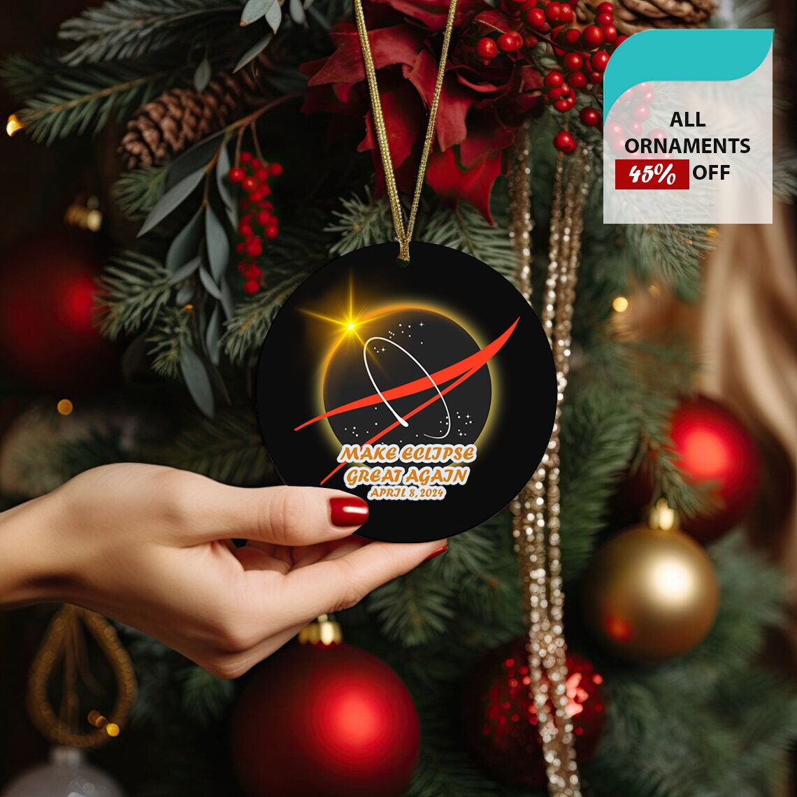 Solar Eclipse Ornament, Total Solar Eclipse 2024, Solar System, Eclipse ...
