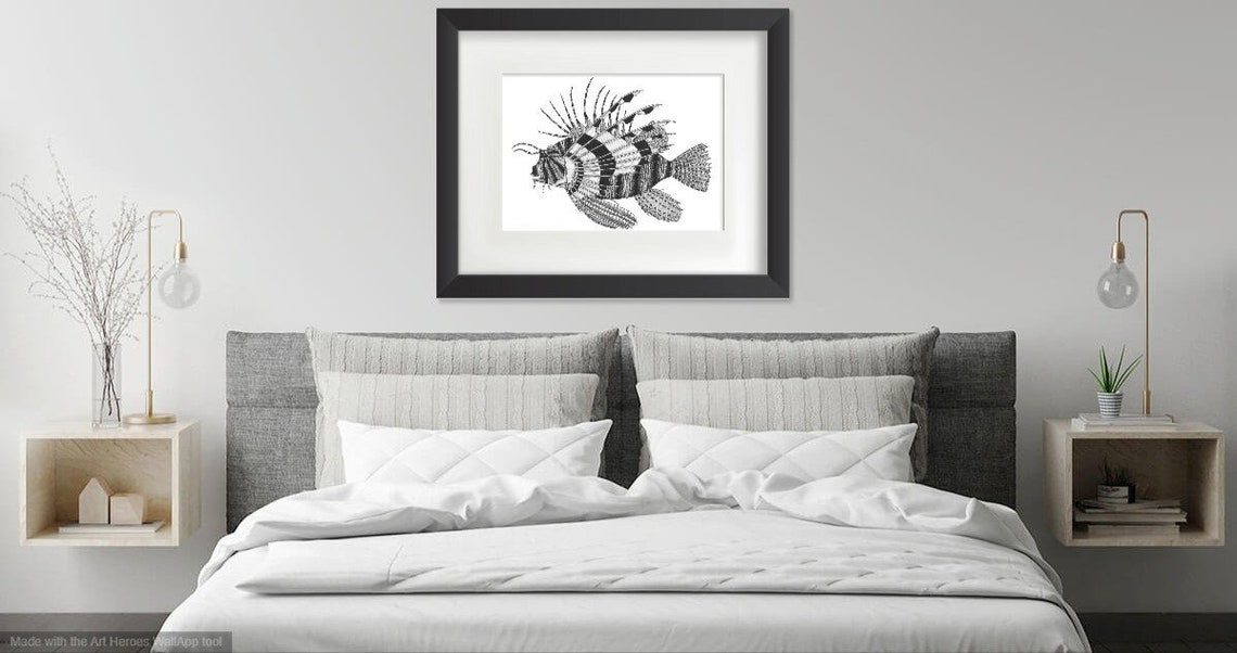 Tropical Lion Fish Print - Etsy