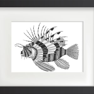 Tropical Lion Fish Print - Etsy