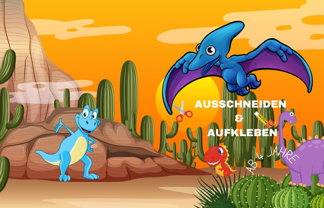 Cut Out and Glue Dinosaurs, Craft Fun for Children - Etsy
