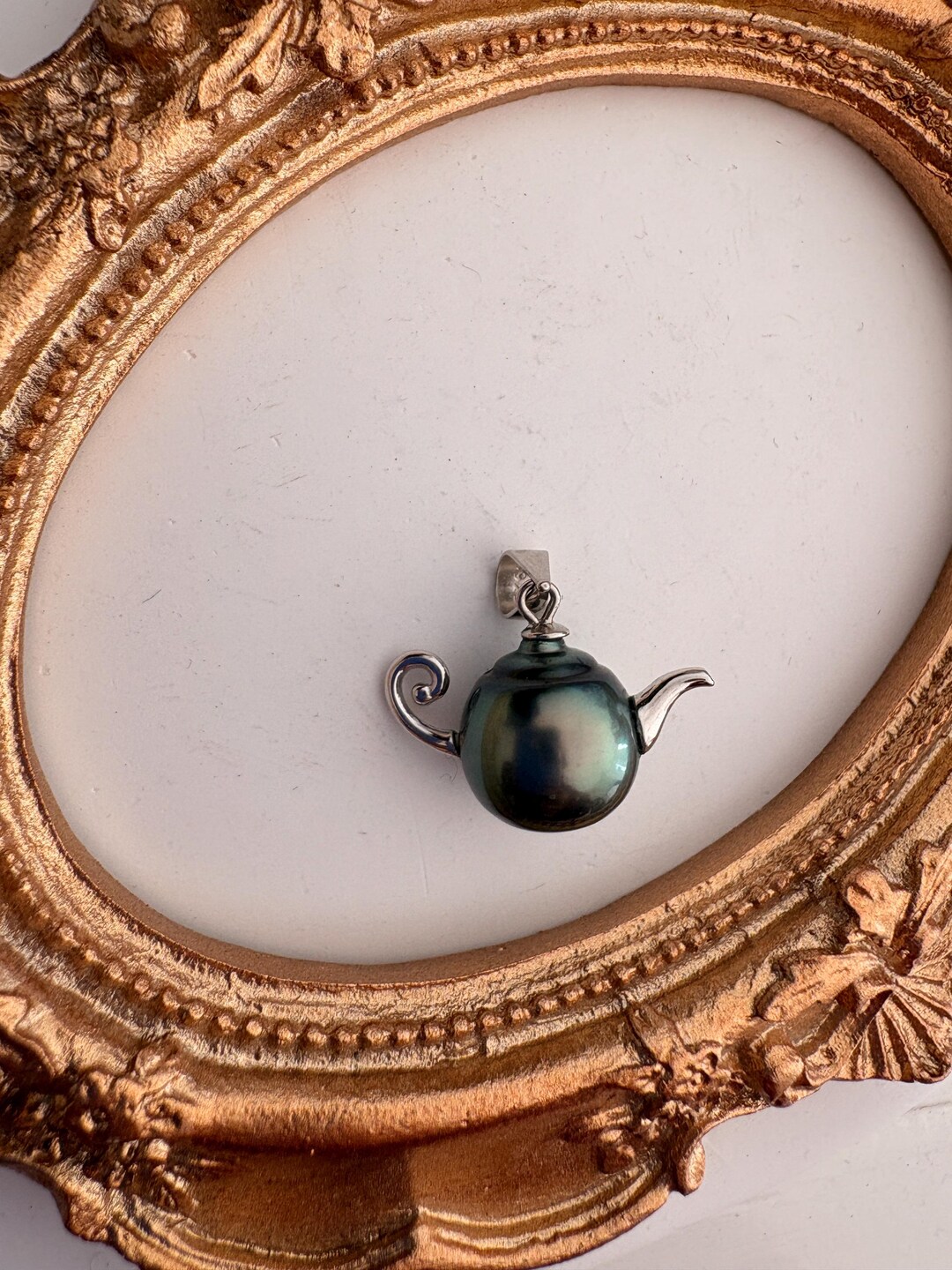 Tahitian Pearl Teapot Pendant Necklace – Sterling Silver Charm - Etsy