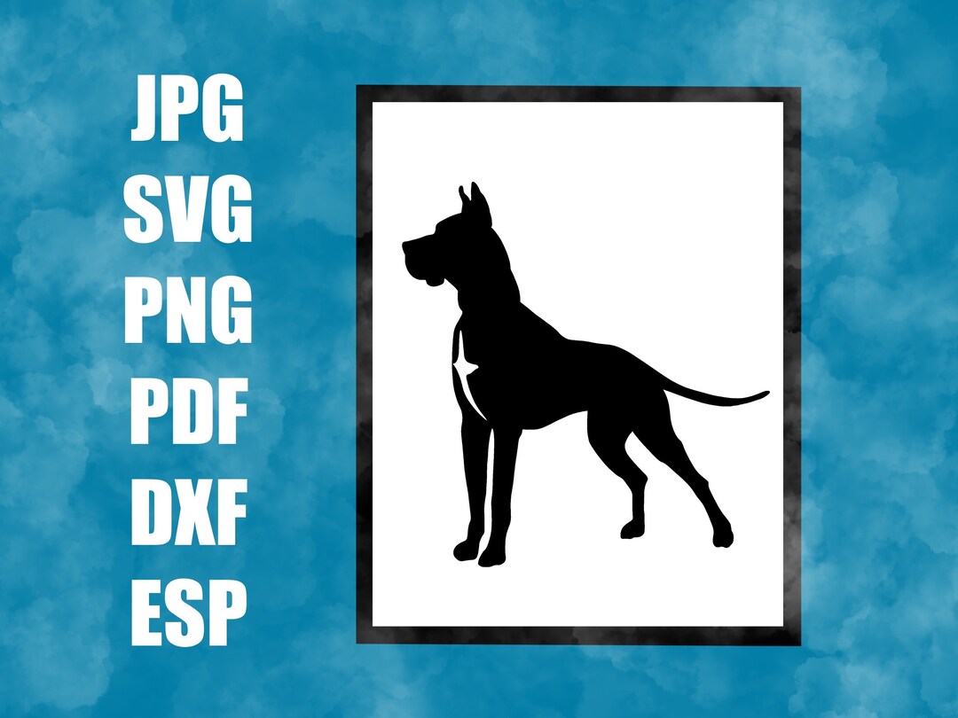 Great Dane Svg, Dog Png, Dog Lover Clipart, Great Dane Clipart, Great ...