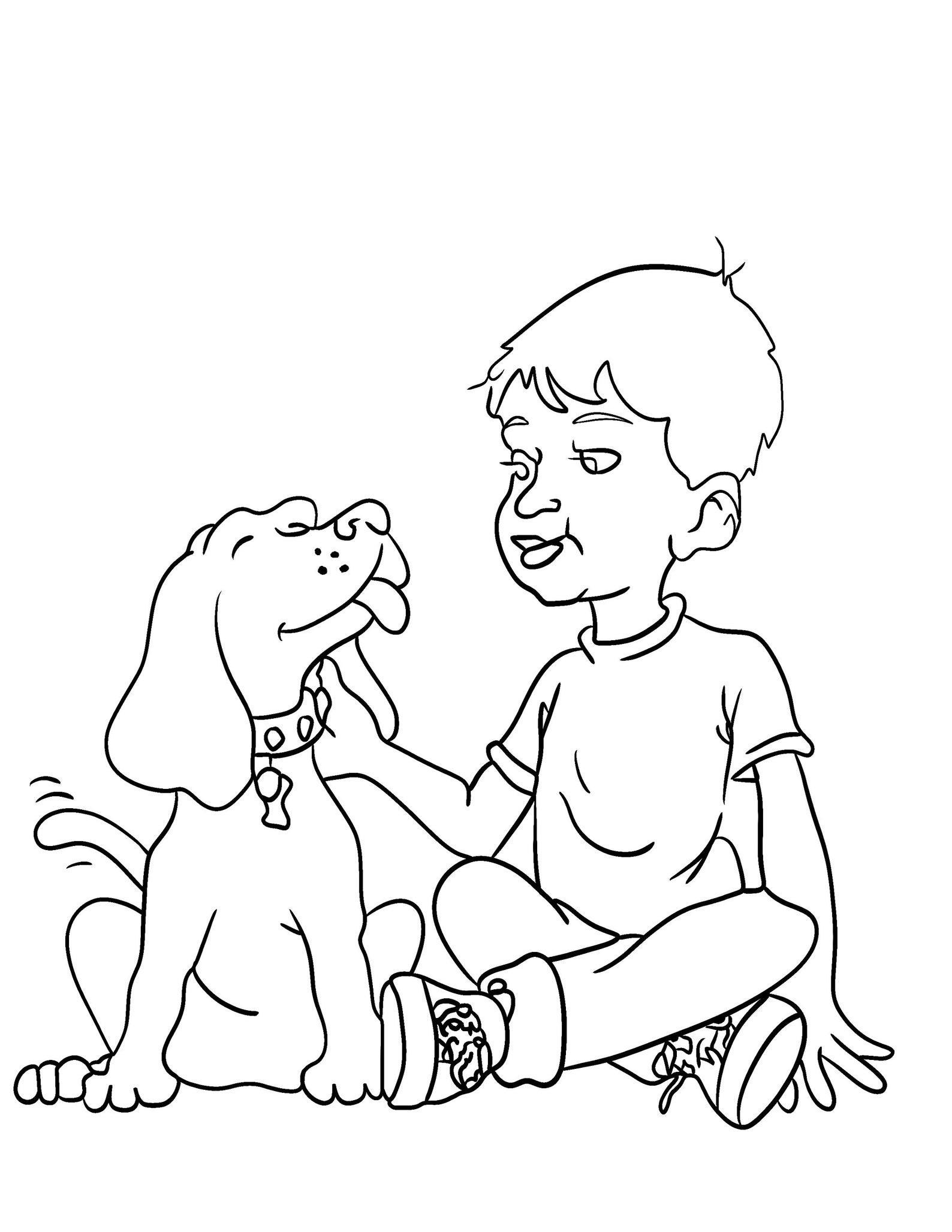 Coloring Page Dog and Human Cute Puppy Printable Adult - Etsy