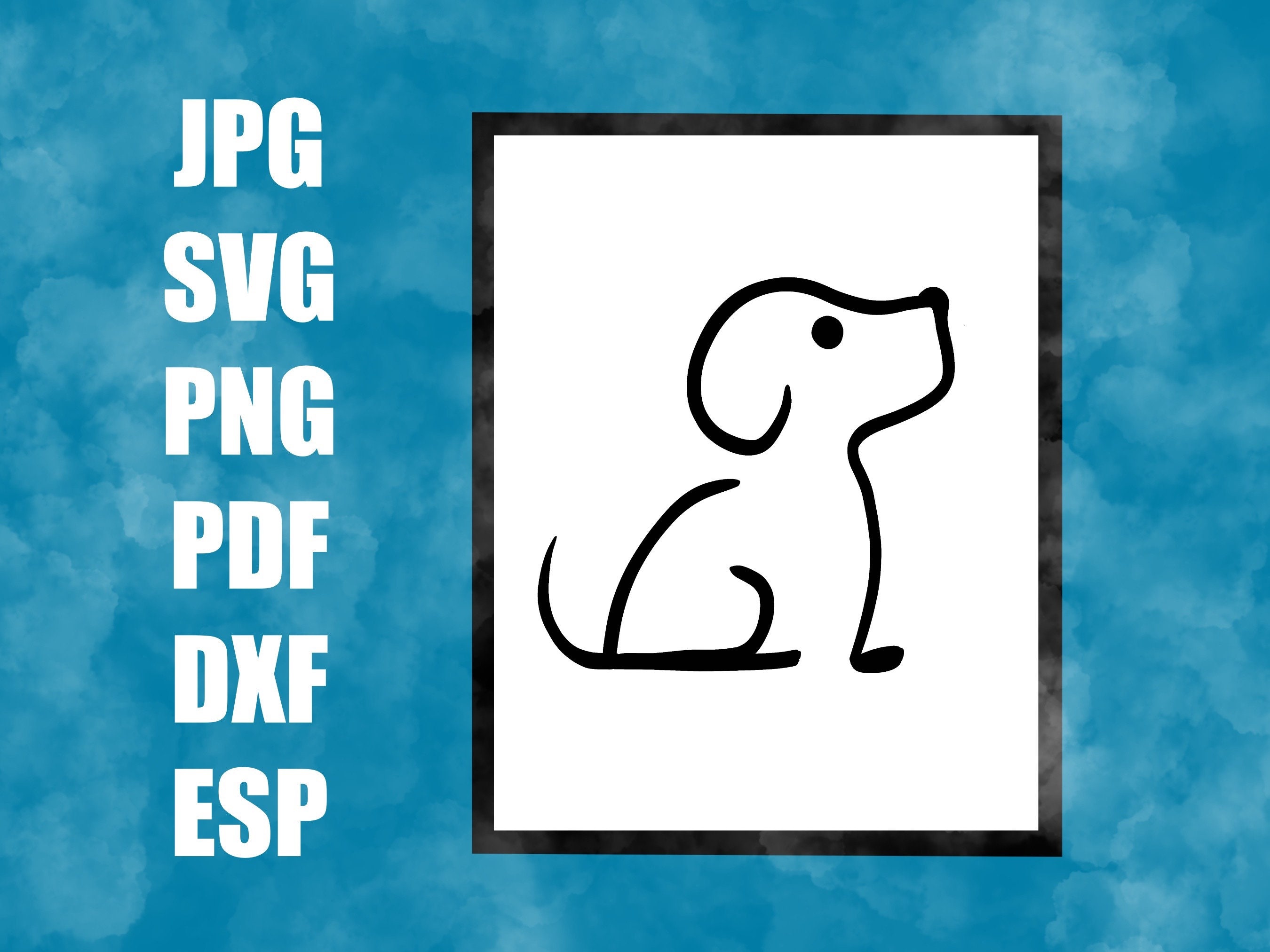 Simple Dog Svg, Cute Sitting Puppy Dog Cut File, Hand Drawn Dog ...