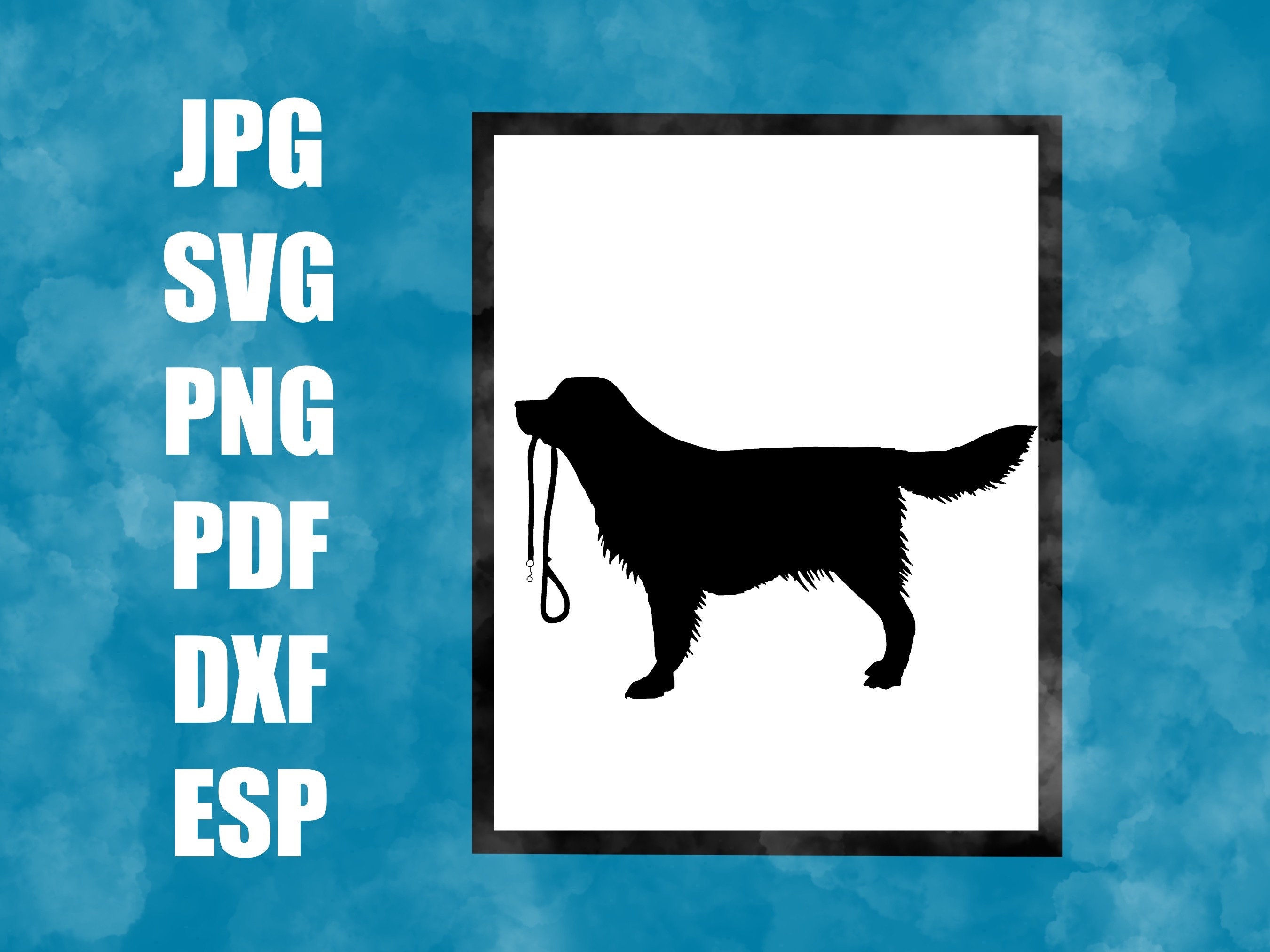 Dog With Leash SVG Dog With Leash Dog Holding Lead - Etsy