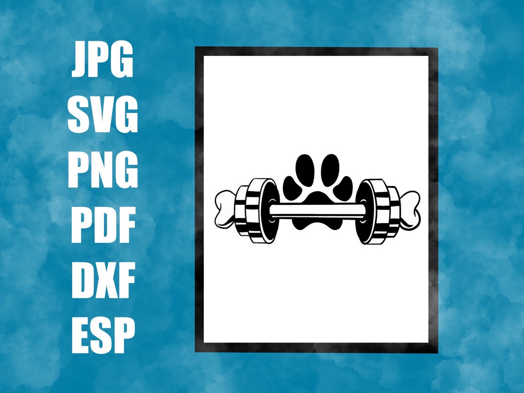 Gym Dog Svg Gym Dog Png Dog Lover Clip Art Dog Head - Etsy