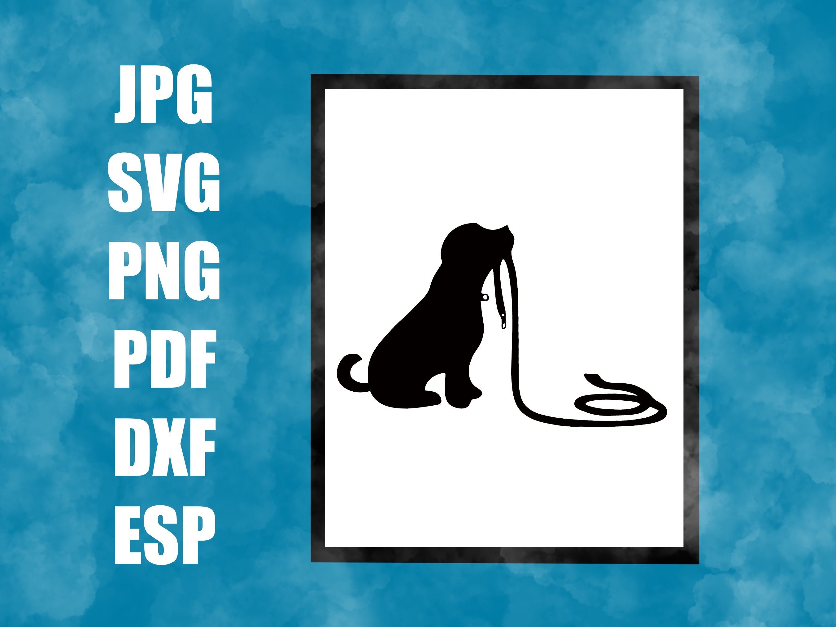 Dog With Leash SVG, Puppy With Leash, Puppy Holding Lead Silhouette ...